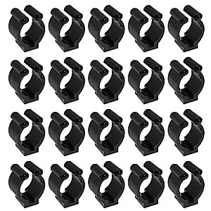 Micro Traders 20PCS Wall Mounted Fishing Rod Storage Clips Clamps Holder Rack Organizer Fishing Pole Holder Clip Storage Rack Billiards Snooker Cue Locating Clip 24mm
