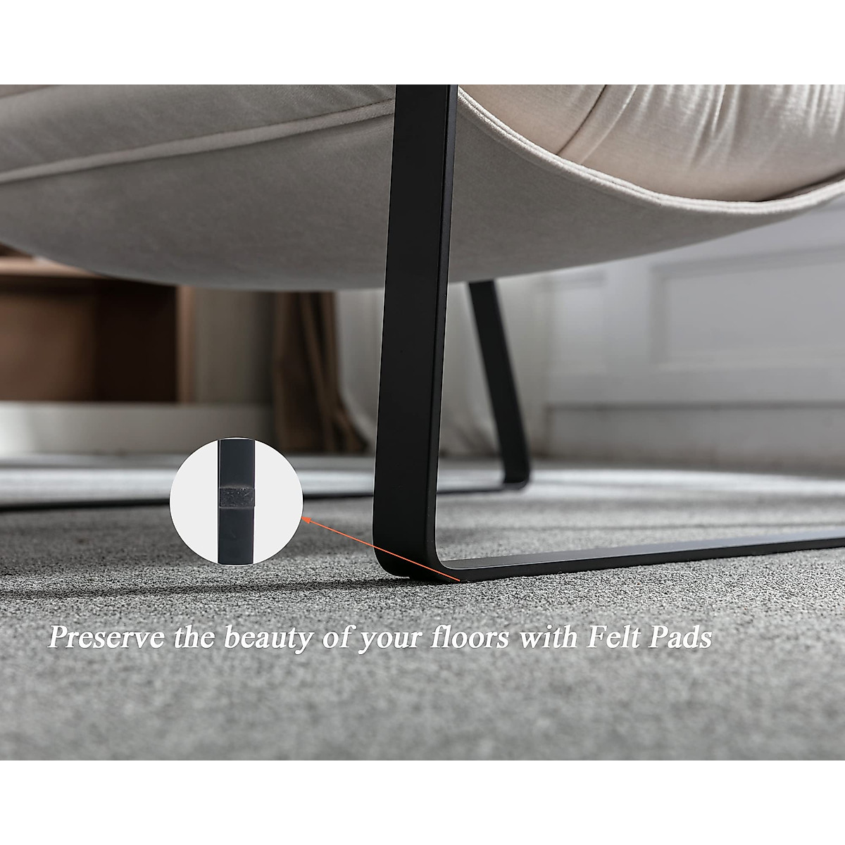 DUOMAY Mid-Century Accent Chair Armchair, Comfy Linen Fabric Leisure Chair Lazy Chair with Metal Leg for Living Room Bedroom Office Apartment, White