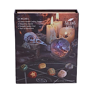 Nemesis Now Salem's Spell Kit Set of Six Witches Wellness Stones in Decorated Box, Brown, One Size