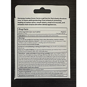 Dentemp Canker Sore Medicine 2pk Canker Cover - Oral Pain Reliever (12 Count) - Treatment to Relieve Canker Pain, Mouth Sores & Mouth Irritation - Fast Acting Canker Sore Relief Tablets for Adults