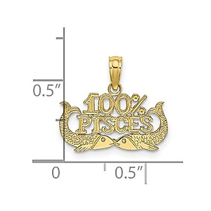 Gem And Harmony 10K Yellow Gold 100% PISCES Charm Astrology Pendant Necklace with Chain