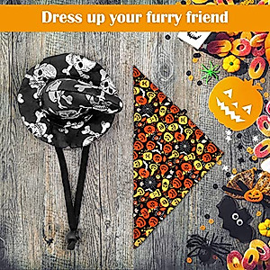 Dog Halloween Costumes, Adjustable Halloween Hat and Bandana Scarf for Dog, Funny Pet Halloween Party Dressup (Black)