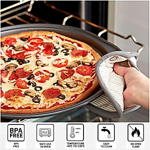 NBFTLTOP Pizza Pan 12 Inch Nonstick Round Carbon Steel Baking Pizza Pan with Holes for Oven Bakeware Pizza Tray with Handle,Set of 2