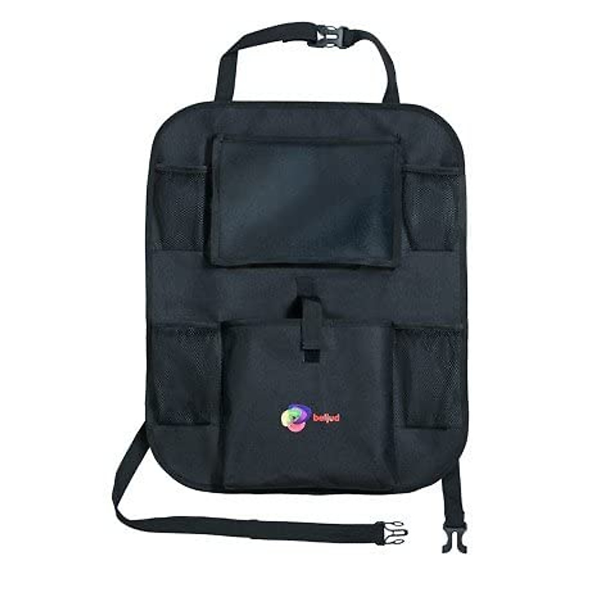 Durable Backseat Car Organizer- Kick Mats Back Seat Protector- Heavy Duty Car Organizer for Kids with Touchable Tablet Holder and Extra Storage Pockets, Car Travel Accessories, Perfect for Travel, Car