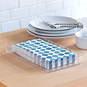 Youngever 3 Pack Plastic Hand Towel Storage Trays, Hand Towel Holders, Sturdy Vanity Holder for Paper Napkins, Hand Towel, Jewelry