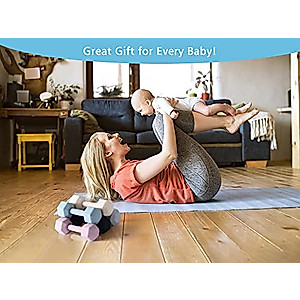 Baby Dumbbell Toy - Silicone Infant Rattle Teething Toy Teether Toddler Sensory Toy Durable Safe Exercises Workout Weight - Great Gift for Girls and Boys (1pcs - Black)