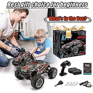 FUUY Remote Control Car Boy 8-12 Fast RC Cars for Boys 1/16 42KM/H High-Speed 4WD RC Car with Two Batteries Off-Road Waterproof Truck Kids Adults Hobby Toy Cars for All Terrain Gift Kids