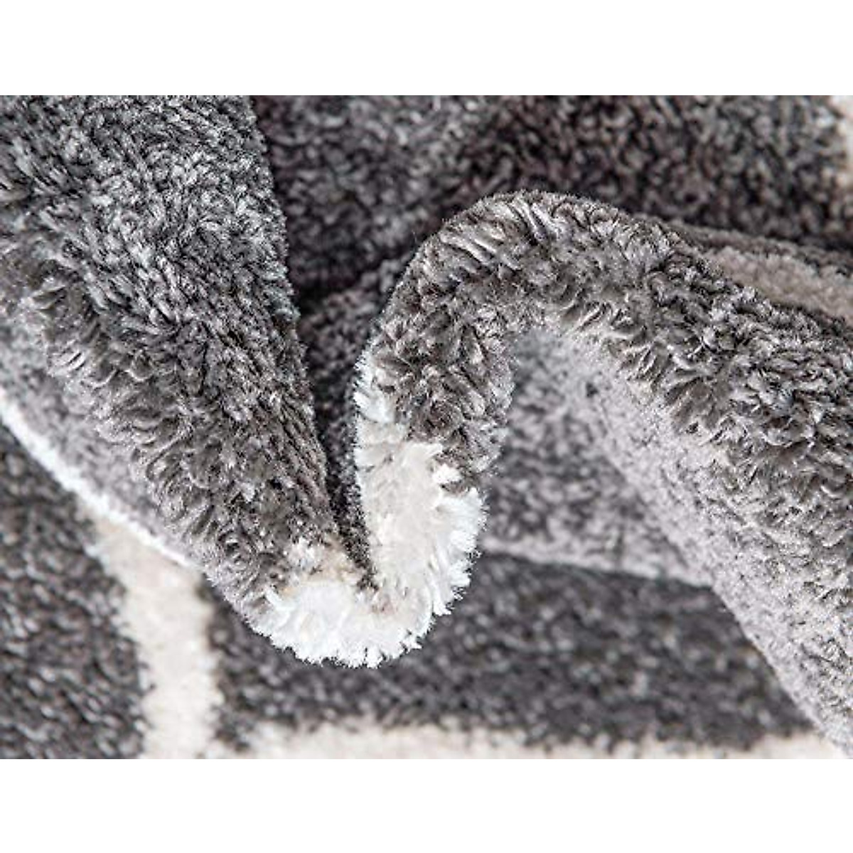 Unique Loom Trellis Frieze Collection Area Rug - Rounded (6' Round, Dark Gray/ Ivory)