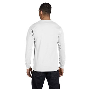 Hanes Men's Essentials Long Sleeve T-shirt Value Pack (2-pack), White,Large