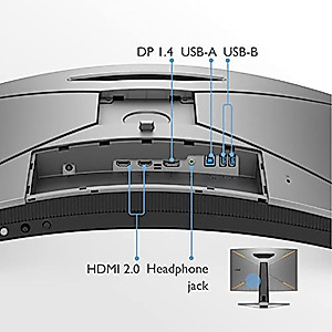 BenQ MOBIUZ EX3210R Curved Gaming Monitor 32" QHD 1440p 165Hz 1ms w/Remote | HDRi | 1000R | Color Optimizer | Freesync Premium Pro | Eye-Care | Height, Swivel & Tilt | 2.1ch w/ 5w sub | USB Hub