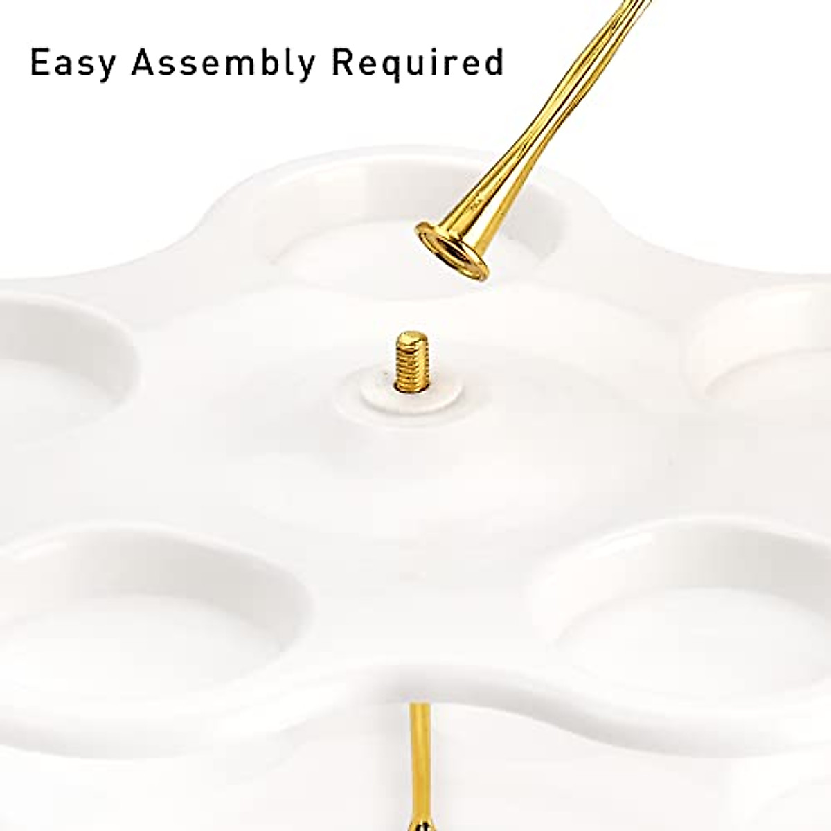 Tosnail 3 Packs 3 Tiers Plastic Cupcake Stand Dessert Stand, Tiered Serving Trays with Gold Rod, Cake Stand, Party Serving Trays Candy Pastry Holders for Wedding and Party - 23 Cavity