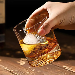 YUFDA Whiskey Glasses Set of 4, 10 oz Mountain Whiskey Glasses Luxury Gift Box, Heavy Bottom Bourbon Glasses for Scotch for Bar, Party, Wedding Gift For Men Father