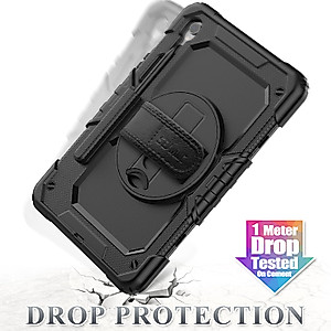 SEYMAC stock Case for Samsung Galaxy Tab S9/ S9 FE 5G Tablet Case with Screen Protector Pencil Holder [360 Rotating Hand Strap] &Stand, Drop-Proof for Galaxy Tab S9 FE 10.9''/ S9 11'', Black1