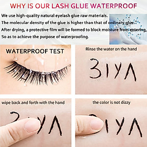 SMSUX Black Eyelash Glue Super Strong Hold Waterproof Eyelash Adhesive for False Lashes 0.176oz 1PCS