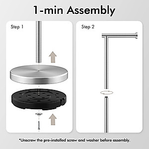 KES Toilet Paper Holder Stand SUS 304 Stainless Steel Rustproof Pedestal Lavatory Tissue Roll Holder Floor Stand Modern Brushed Finish, BPH283S1-2