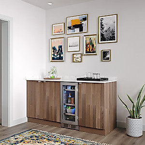 Avallon ABR152LH 15 Inch Wide 86 Can Beverage Center with LED Lighting Door Lock and Left Hinge - Stainless Steel