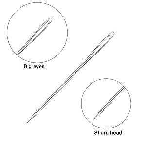 23 PCS Large Eye Sewing Needles, 2.36in Sewing Sharp Needles, Leather Needle Embroidery Thread Needle, Stainless Steel Yarn Knitting Needles with a 3.3in Plastic Bottle