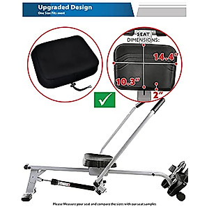 Rowing Machine Seat Cushion - 100% Gel Padded Rower Seat Cushion for Hydrow, Concept 2 Rowing Machine and Other Row Machines - Rower Accessories and Seat Pad (Black)