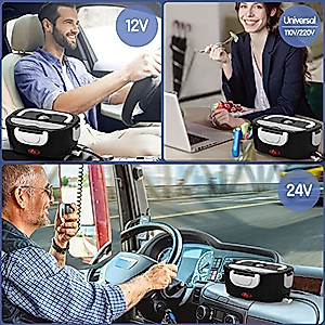 CocoBela Electric Lunch Box Food Heater, Portable Food Warmer with Removable 304 Stainless Steel Container, Dishwasher Safe, Suitable for Home and Car Use