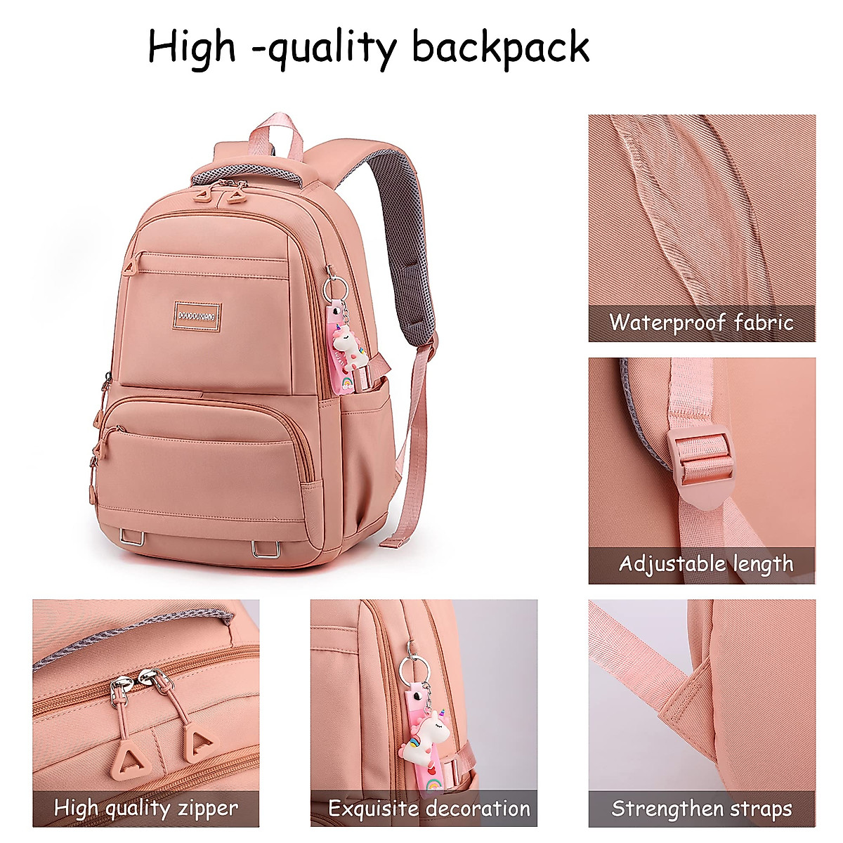 Backpack for School Girls Bookbag Cute Bag College Middle High Elementary School Backpack for Teen Girls (Blue)