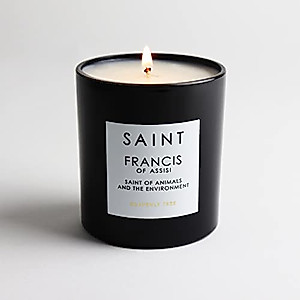 SAINT Francis of Assisi Scented Candle with Prayer, Prayer Coin, and Holy Oil, Saint of Animals, Soy Coconut Aromatherapy Candle with 50 Hour Burn Time