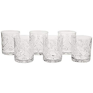 GIFTS PLAZA Set of 6, 11-Oz Hand Made Vintage Russian Crystal Whiskey DOF Rocks Glasses