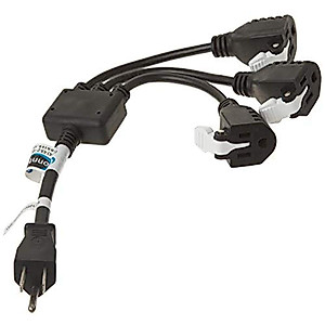 Conntek 05360 1 to 3 Power Splitter with Snap Pop, 14 inches