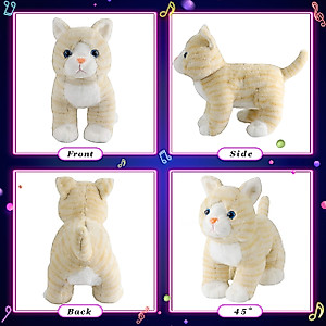 Glow Guards 14'' Light up Kitty Stuffed Animal Soft Realistic Cat Plush Toy with LED Night Lights Glow Birthday Children's Day Gifts for Toddler Kids
