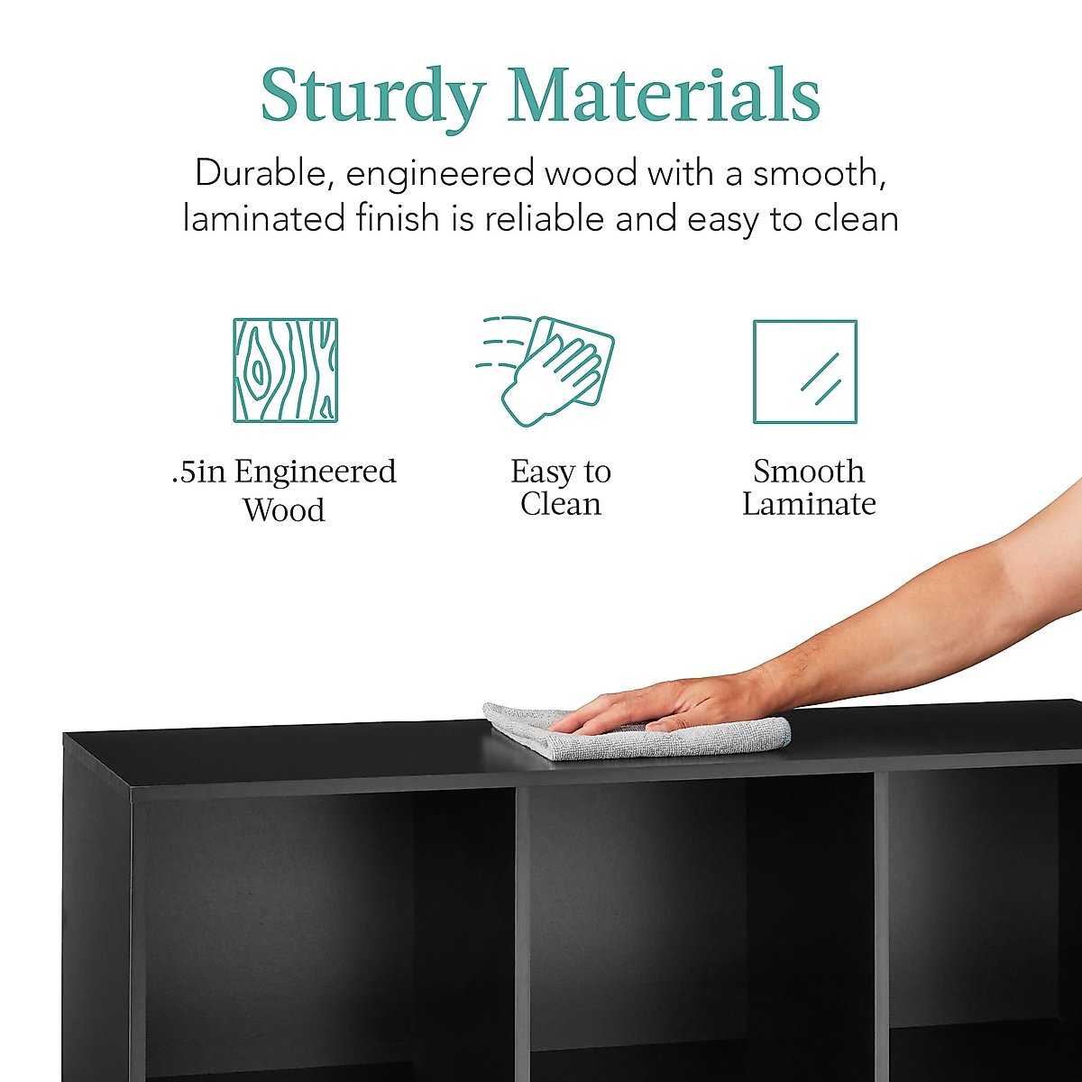 Best Choice Products 6-Cube Storage Organizer, 11in Shelf Opening, Bookcase, Display Shelf, Customizable w/ 3 Removable Back Panels – Black