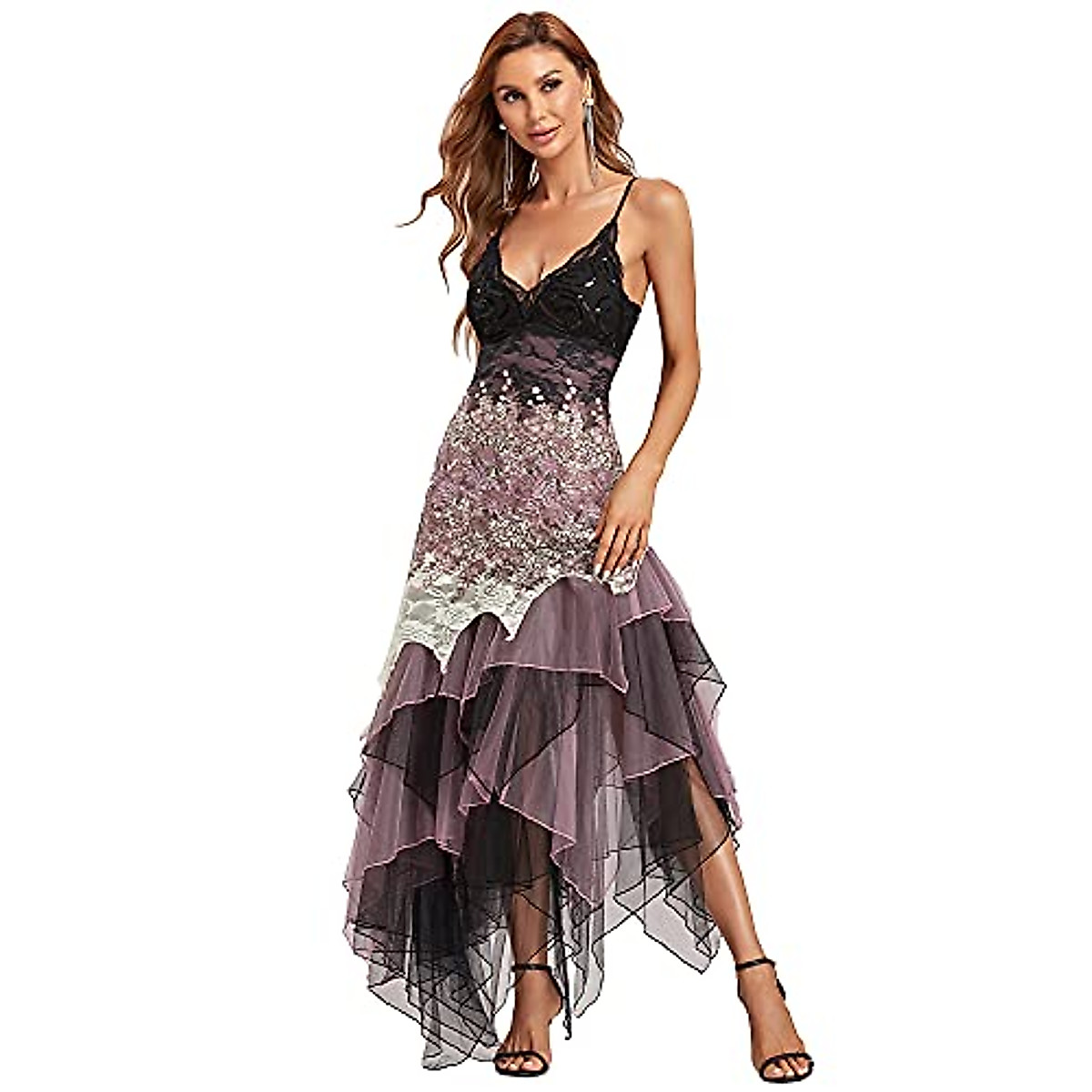 Ever-Pretty Women's V-Neck Sexy Party Dress Wedding Guest Dresses for Women Summer Dress Orchid US10