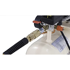 SANFU (PU) Polyurethane Reinforced 1/4”ID(6.3 x 9.8mm) x 100ft, Air Hose with 1/4-Inch Swivel Solid Brass Quick Coupler and Plug, Transparent Orange(100’)