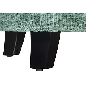 Convenience Concepts Designs4Comfort Round Storage Ottoman 19.75" - Versatile Contemporary Foot Stool for Living Room, Office, Green Fabric