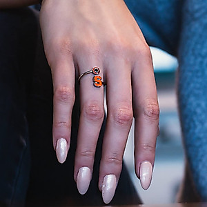 Stone Armory Syracuse Jewelry and Syracuse University Gifts - Syracuse Orange Ring with Crystals - Hypoallergenic and Adjustable Sizes 5-12 - Syracuse University Apparel for Women