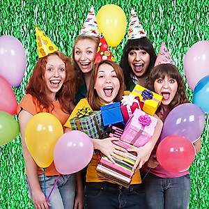 Green Fringe Curtain Party Streamers 2Pack 3.3x6.6 Ft Foil Fringe Backdrop Curtains for Birthday Wedding Bridal Baby Shower Holiday Tinsel Streamers Green Party Christmas Decorations Door Streamers