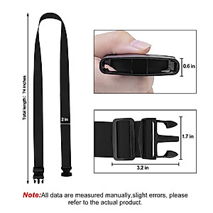 Darller 4 PCS 74" x 2" Luggage Straps Suitcase Belts Wide Adjustable Packing Straps Travel Accessories, Black