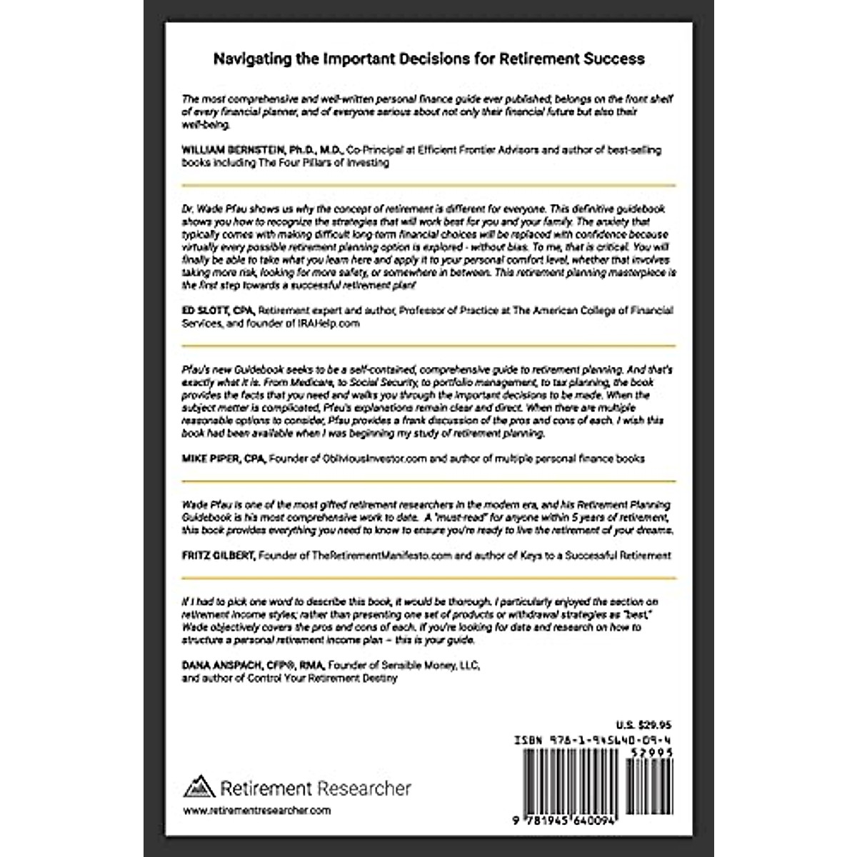 Retirement Planning Guidebook: Navigating the Important Decisions for Retirement Success