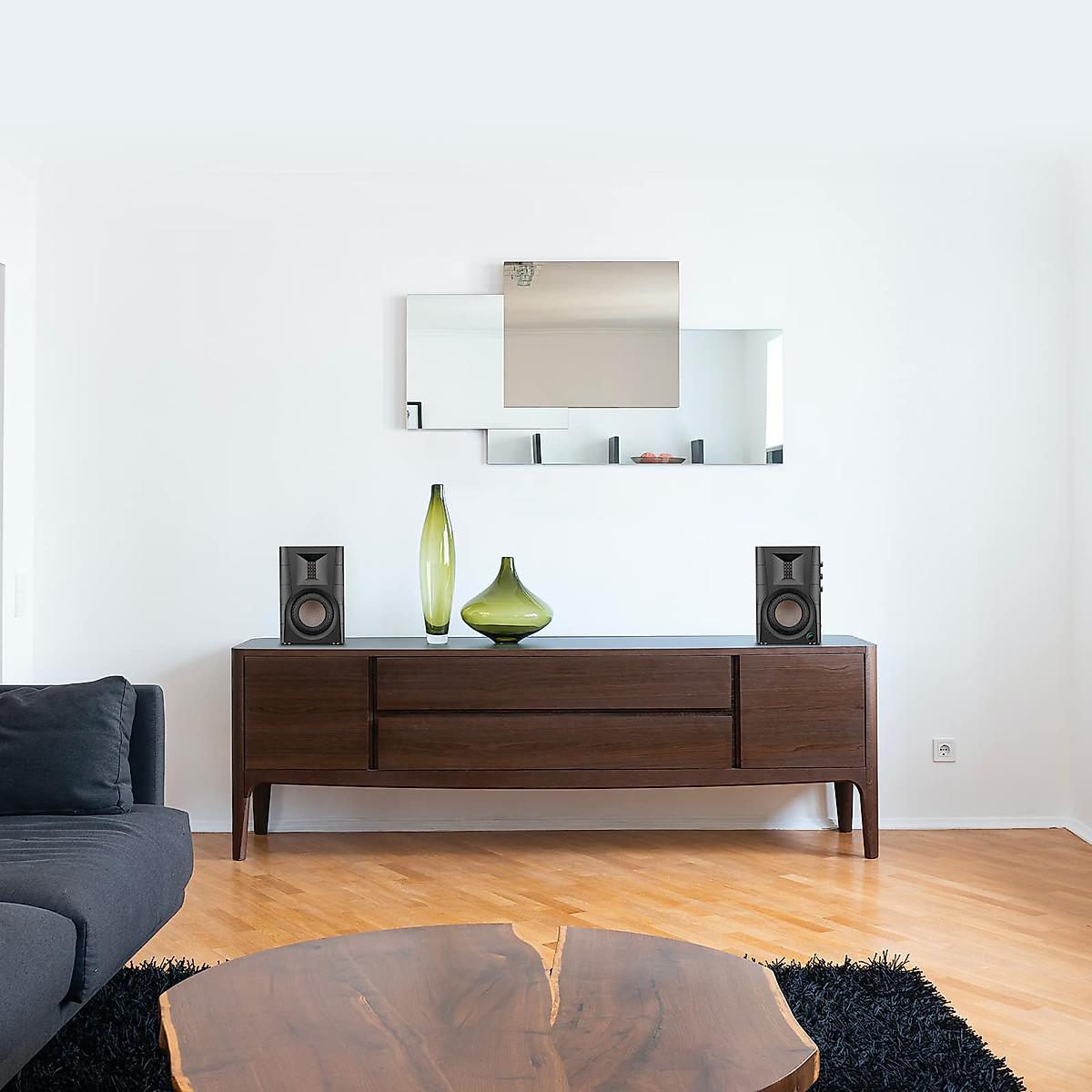 HiVi-Swans D200 Bluetooth Powered Bookshelf Speakers - Studio Monitor Speakers - Computer Speakers for TV/Turntable/PC/Monitor - 5 Inch Near Field Desk Speakers 260w RMS - Wood Grain