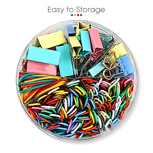 300 Pcs Paper Clips, Binder Clips and Rubber Bands, Office Supply Set, Paper Clips and Paper Clamps, School Supplies Office Supplies Teacher Supplies for Office Desk Essentials (Assorted Sizes)