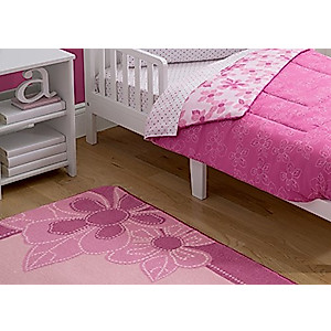 Delta Children Soft Kids Area Rug for Girls, (2.5 Foot X 4 Foot), Girls Foral, Pink, Girls Foral |Pink