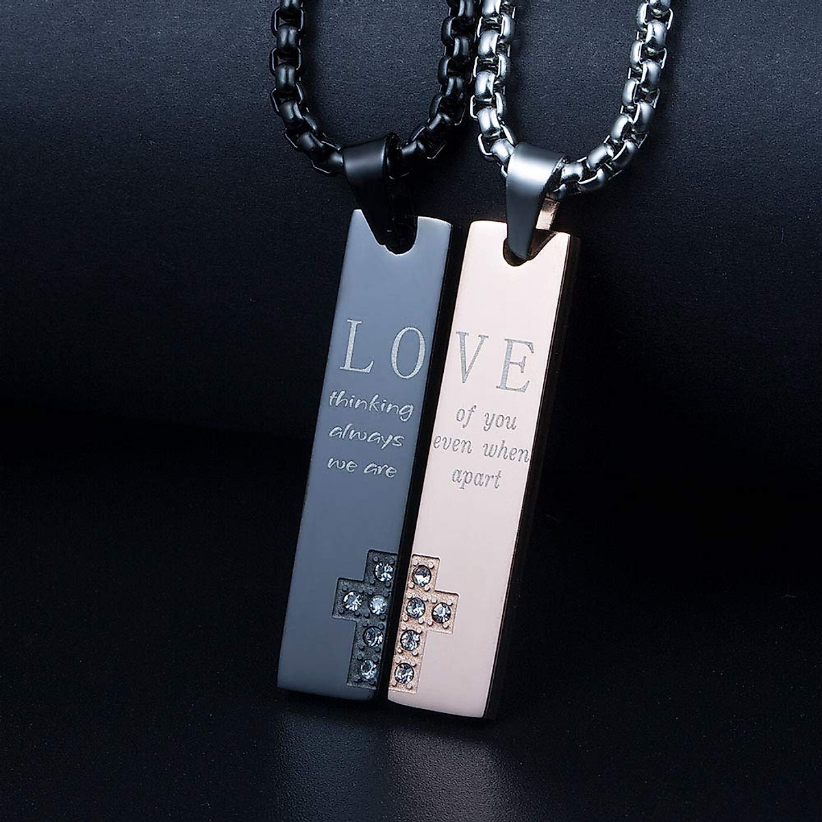 Wolentty Couple His Hers Distance Necklaces for Valentine's Day Gift