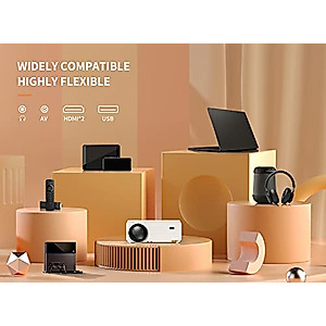 Mini Projector with 5G WiFi and Bluetooth, ALVAR 15000L 450 ANSI Native 1080P Portable Projector 4K Support, Outdoor Movie Projector with 120" Screen & 400" Display Compatible w/ TV Stick/HDMI/USB/PS5