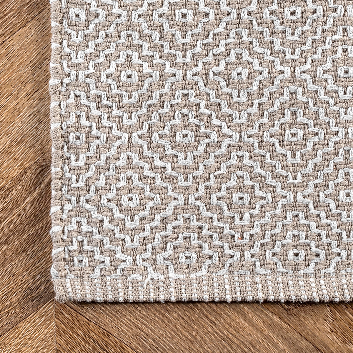 nuLOOM Lorretta Geometric Cotton Area Rug, 8x10, Taupe