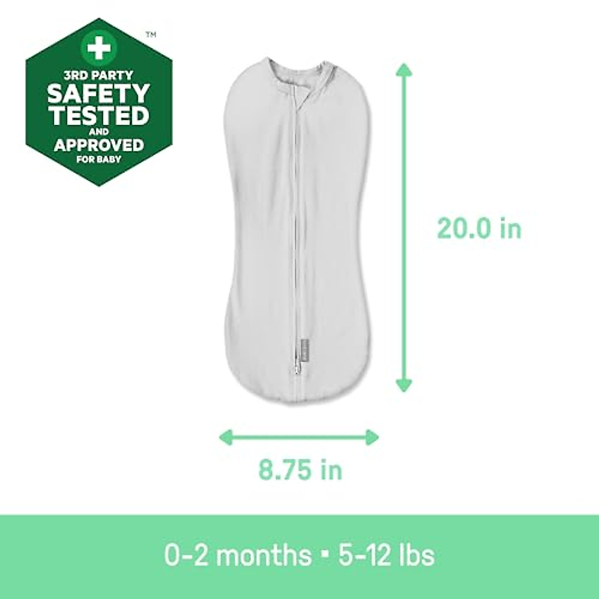 SwaddleMe by Ingenuity Compression Swaddle Pod, Two-Way Zipper for Easy Changes, Improves Sleep & Calms Startle Reflex, 0-2 Months, 2-Pack - Dino Jam