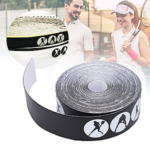 CUTULAMO Racket Head Protection Tape,PU Material Tennis Racquet Head Guard,Non Slip Tennis Racket Tape,Lightweight Racket Head Protector,Racket Protection Tape for Tennis Racket 5m/16.4ft (Black)
