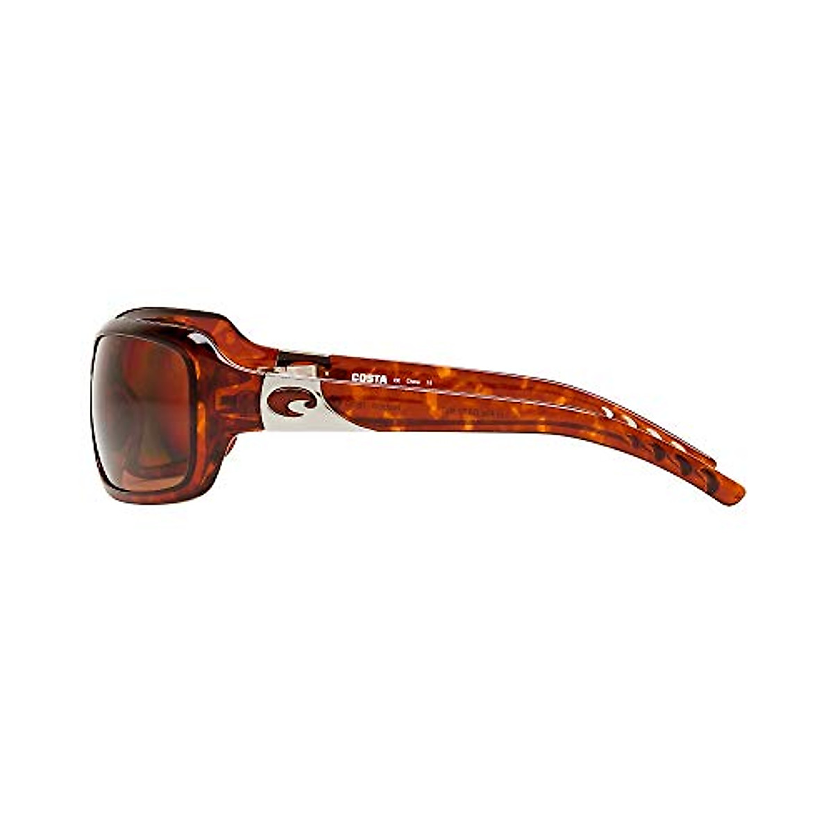 Costa Del Mar Womens Isabela Rectangular Sunglasses, Tortoise/Copper Polarized-580P, 64 mm