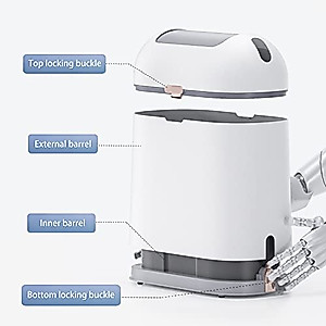 Elpheco Motion Sensor Bathroom Trash Can, 2.5 Gallon Waterproof Trash Bin with Butterfly lid, Bathroom Waste Basket Garbage Bin for Bedroom Kitchen and Office use, White with Golden Button