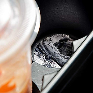 Black Marble | Car Coasters for Drinks Set of 2 | Perfect Car Accessories with Absorbent Coasters. Car Coaster Measures 2.56 inches with Rubber Backing.