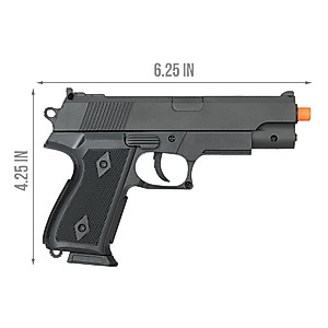 2 Pack of Polymer Spring Operated 7" Inch BB Airsoft Pistol-Intended for Film and Costume use.