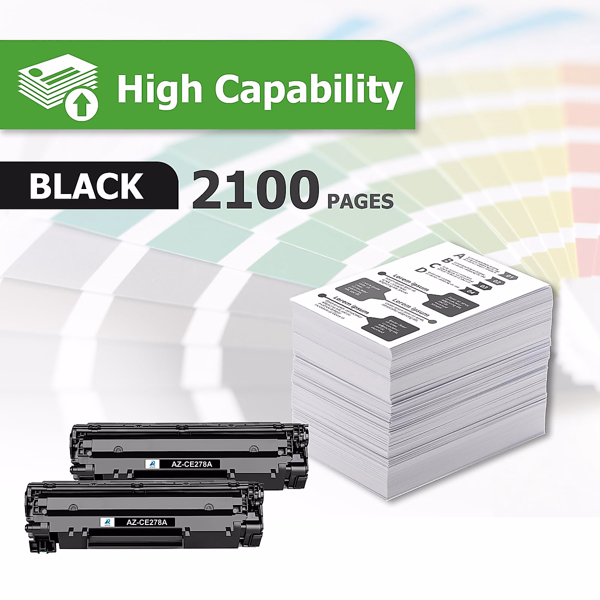 Aztech Compatible Toner Cartridge Replacement for HP 78A CE278A Used for HP P1606dn MFP M1536dnf P1606 1606dn M1536 P1560 P1566 Toner Printer Ink (Black, 2-Pack)