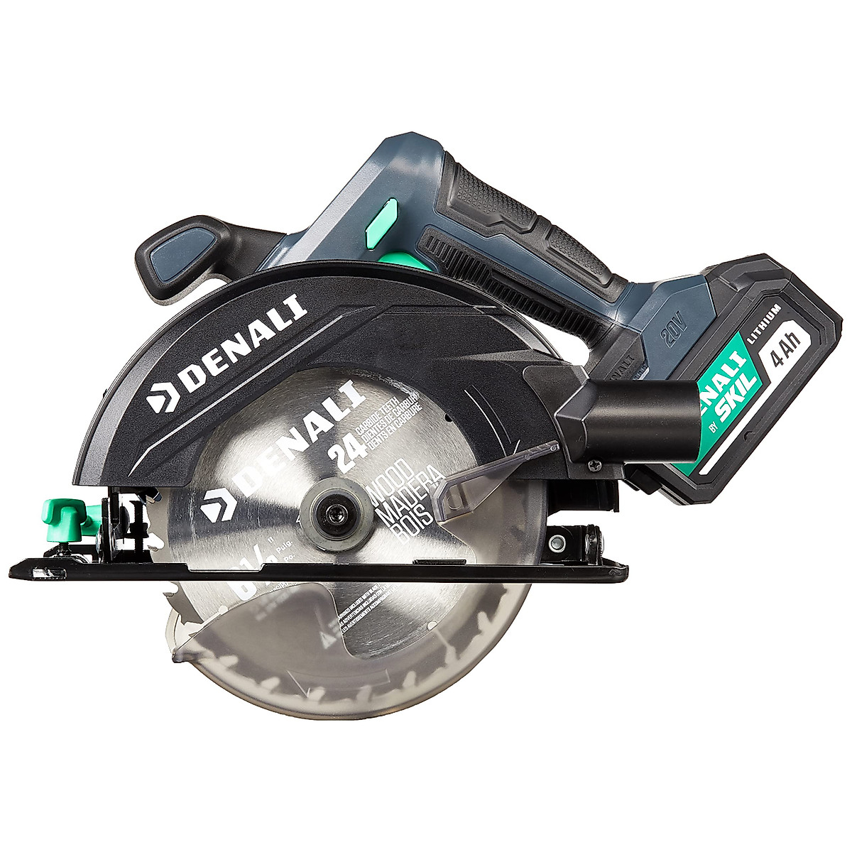 Amazon Brand - Denali by SKIL 20V 6-1/2 Inch Cordless Circular Saw Kit with 4.0Ah Lithium Battery and 2.4A Charger, Blue